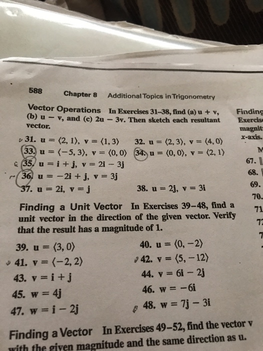 Solved 588 Chapter 8 Additional Topics in Trigonometry ector | Chegg.com