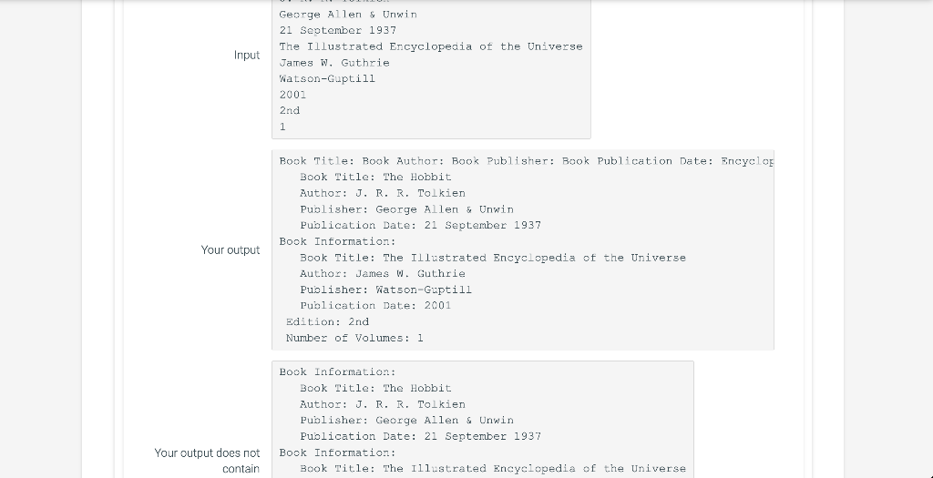 Solved The only line in the expected output that differs | Chegg.com