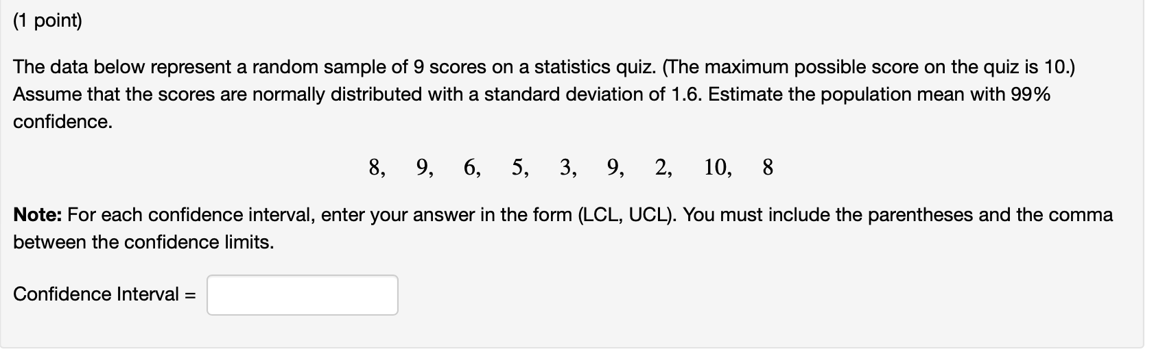 Solved The data below represent a random sample of 9 scores | Chegg.com