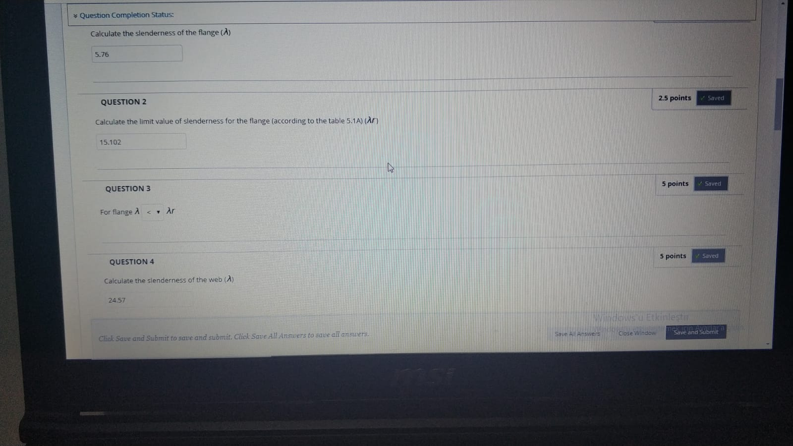 * Question Completion Status: Calculate the | Chegg.com