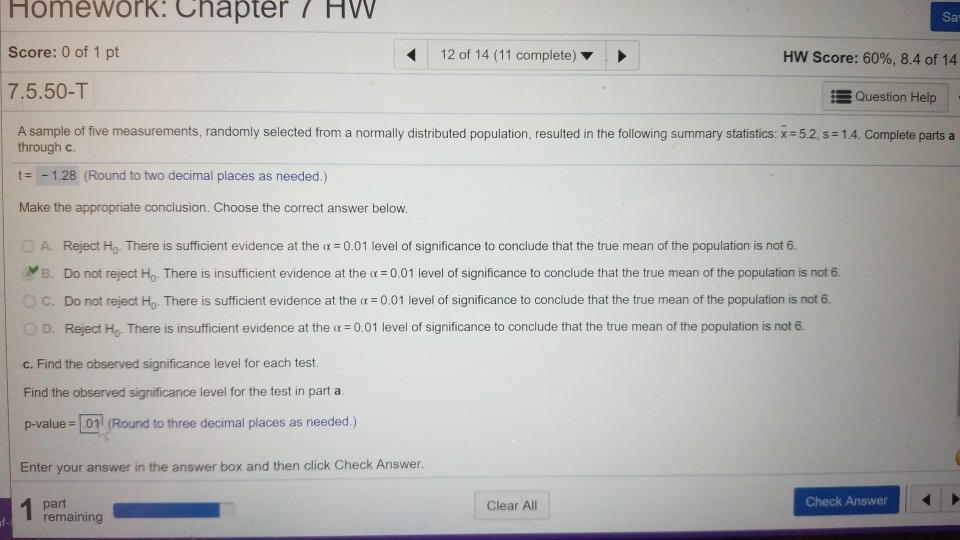 Solved Homework: Chapter 7 HW Say Score: 0 of 1 pt 12 of 14 | Chegg.com