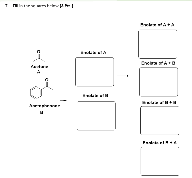Solved Fill in the squares below (3 ﻿Pts.)Enolate of | Chegg.com