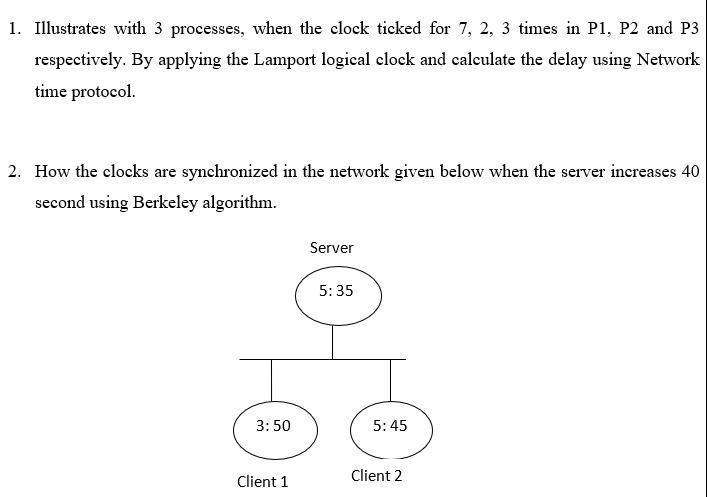 Solved 1. Illustrates with 3 processes, when the clock | Chegg.com
