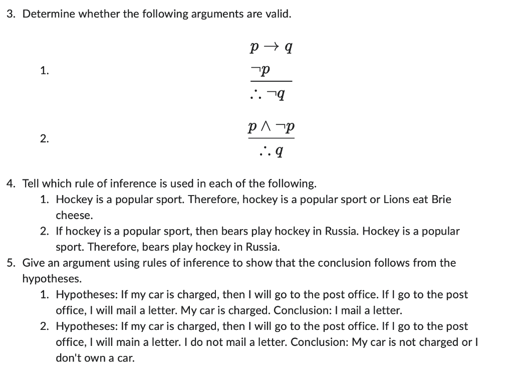 Solved 3. Determine whether the following arguments are | Chegg.com
