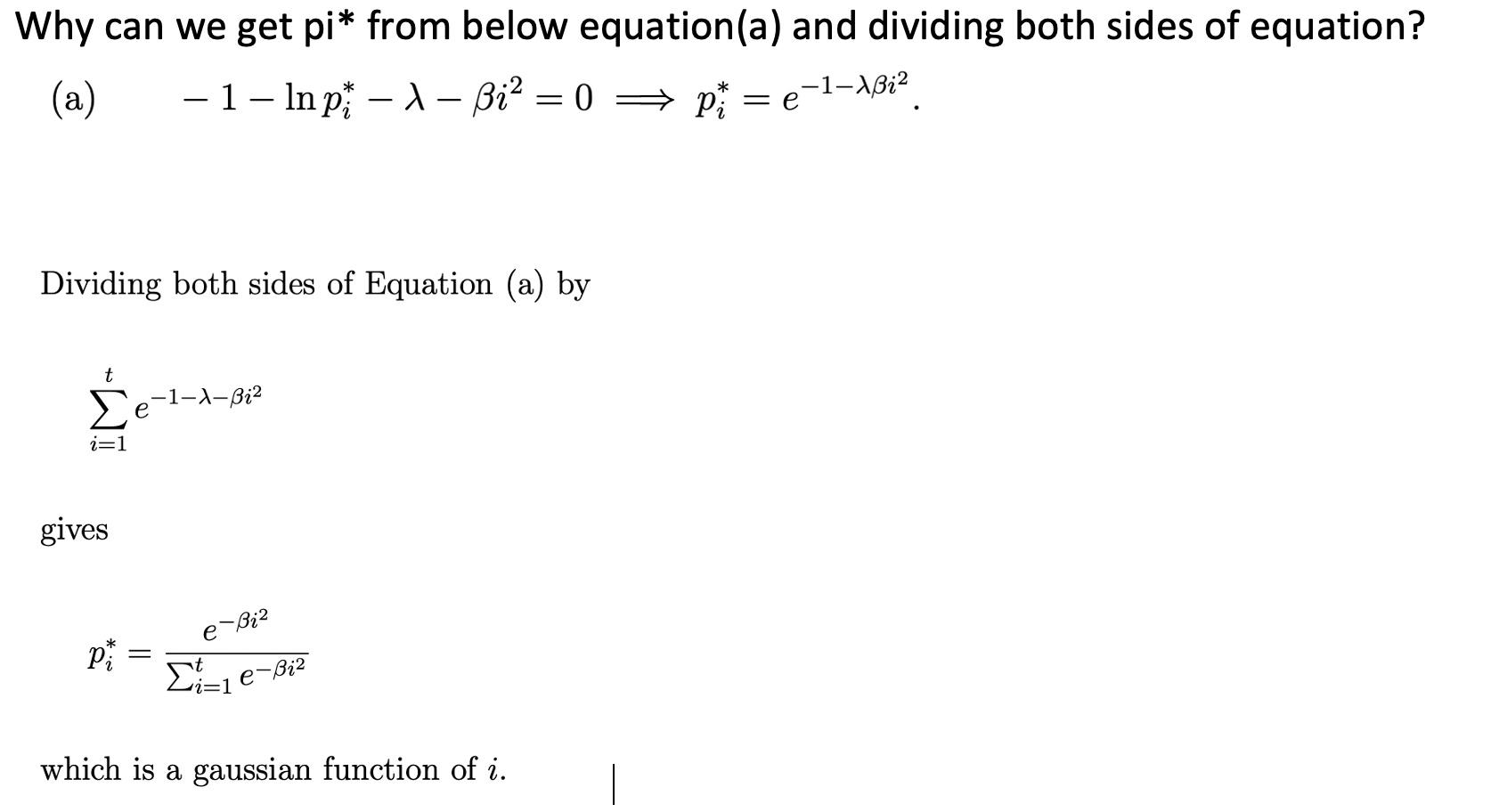 Solved Why can we get pi* from below equation(a) and | Chegg.com