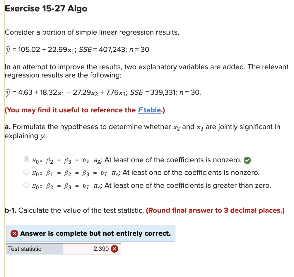 Solved Consider a portion of simple linear regression | Chegg.com