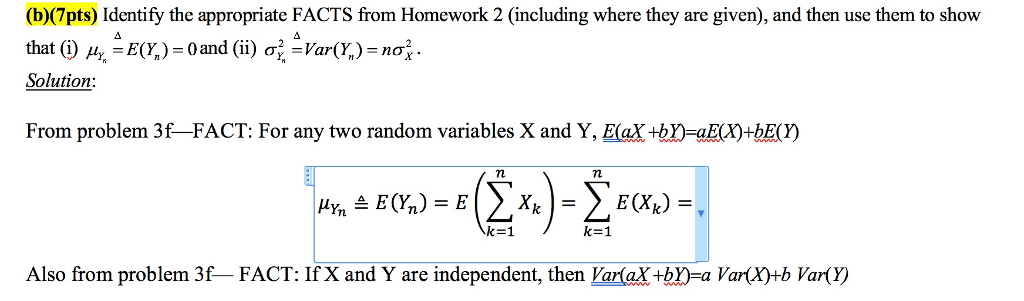 Solved (b)(7pts) Identify the appropriate FACTS from | Chegg.com