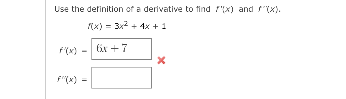 Solved Use the definition of a derivative to find f '(x) | Chegg.com