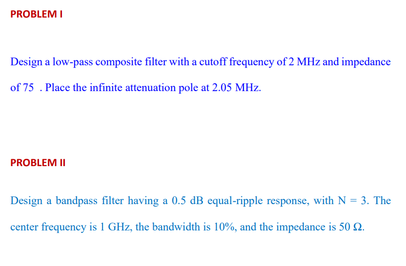 Solved Design a low-pass composite filter with a cutoff | Chegg.com