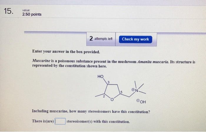 Solved 15. 2.50 points value 2 attempts left Check my work | Chegg.com