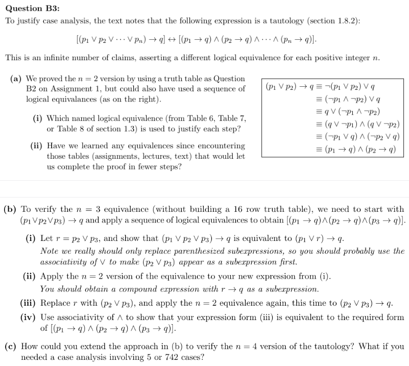 table 6 is Logical equivalences table, table 7 is | Chegg.com table 6 is Logical equivalences table, table 7 is | Chegg.com