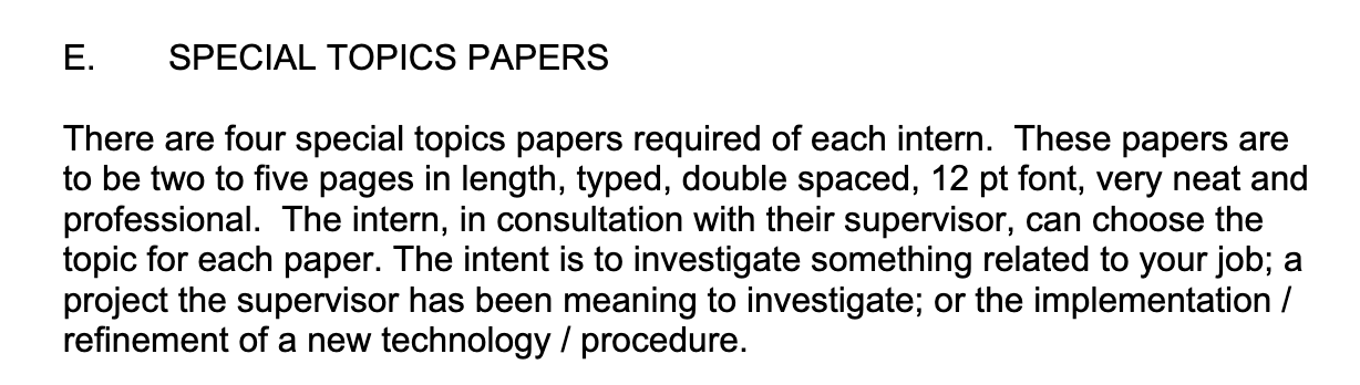 Solved CAN I HAVE AN EXAMPLE OF Special Topic Papers : FOR | Chegg.com