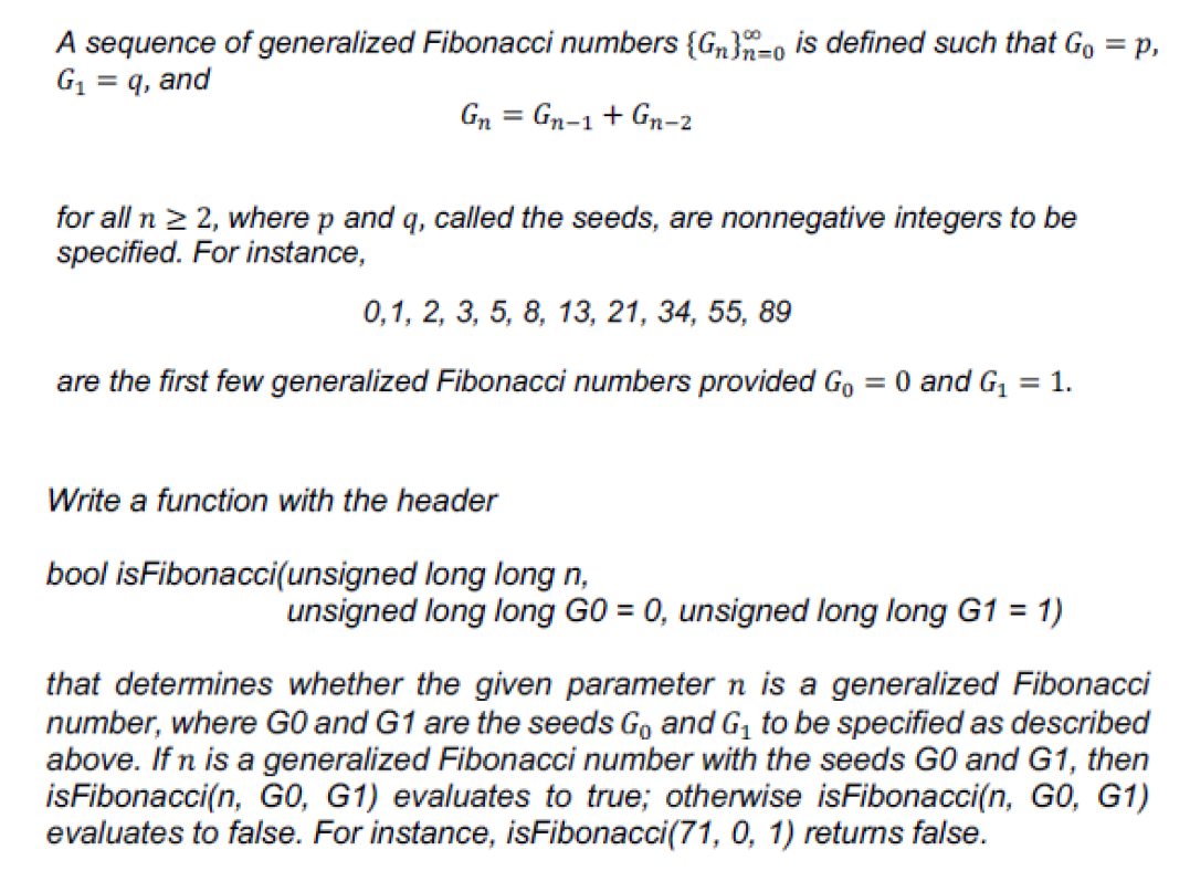 Solved A sequence of generalized Fibonacci numbers {Gnno is | Chegg.com