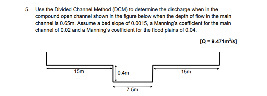 Solved 5. Use the Divided Channel Method (DCM) to determine | Chegg.com