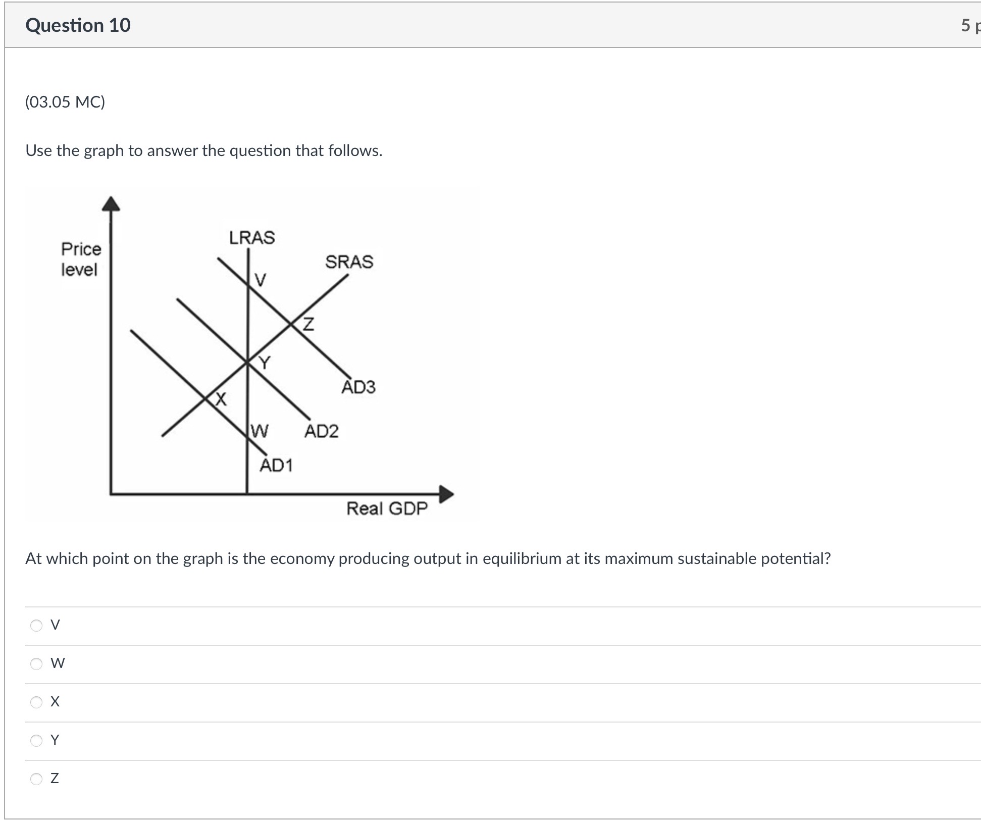 Solved Question 10(03.05 ﻿MC)Use the graph to answer the | Chegg.com