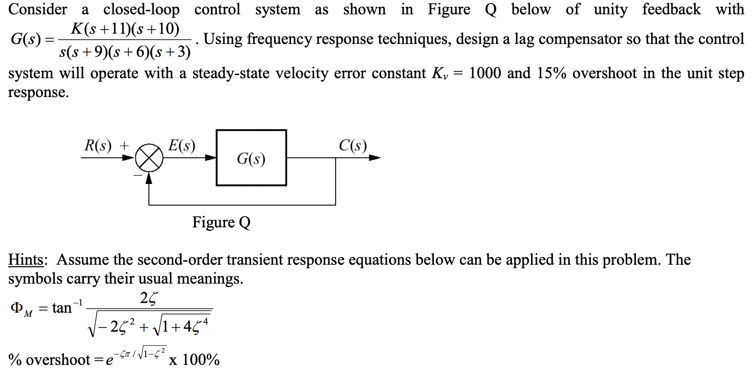 Solved Consider a closed-loop control system as shown in | Chegg.com