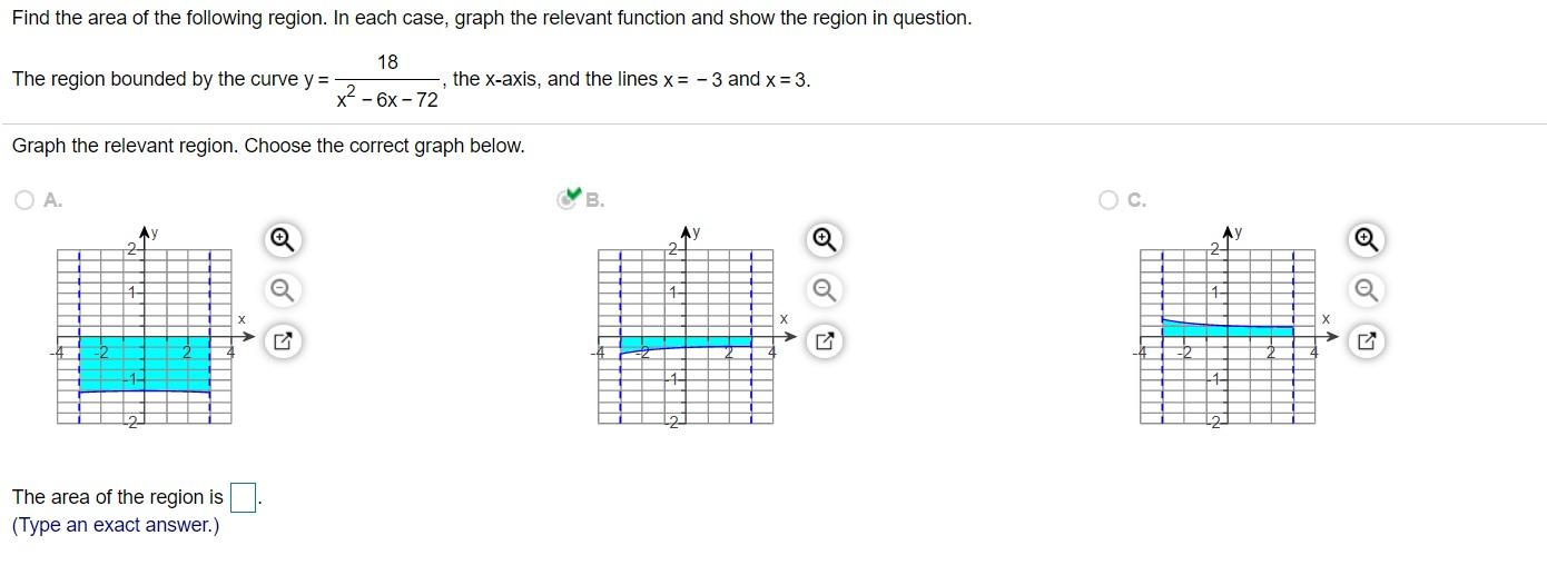 Solved Find the area of the following region. In each case, | Chegg.com