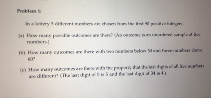 Solved In a lottery 5 different numbers are chosen from the | Chegg.com