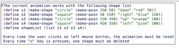 Solved The current animation works with the following shape | Chegg.com
