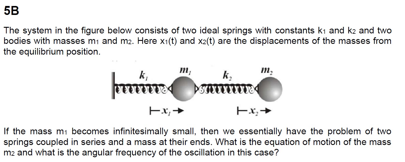 Solved If the mass \( \mathrm{m}_{1} \) ﻿becomes | Chegg.com