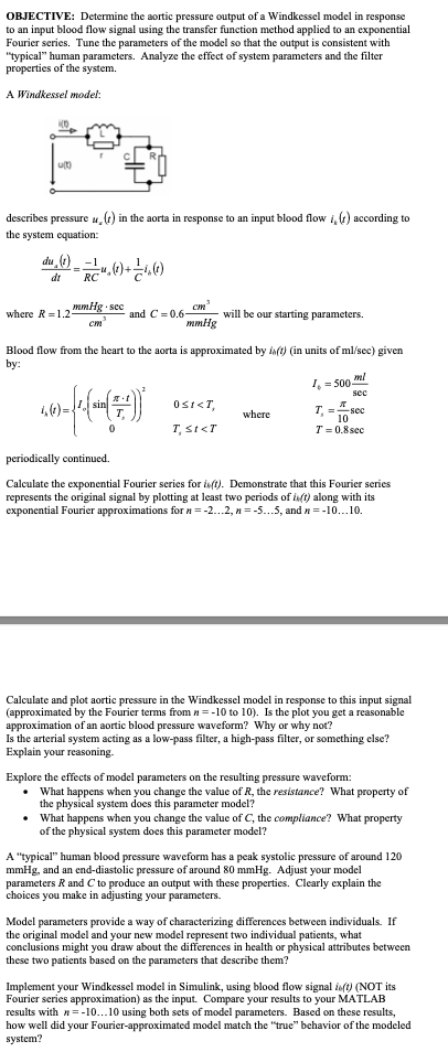 Solved OBJECTIVE: Determine the aortic pressure output of a | Chegg.com