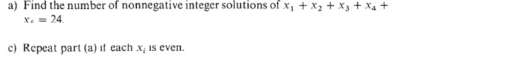 Solved a) Find the number of nonnegative integer solutions | Chegg.com