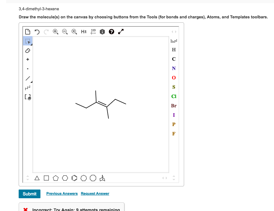 Solved 3-heptene Draw the molecule(s) on the canvas by | Chegg.com