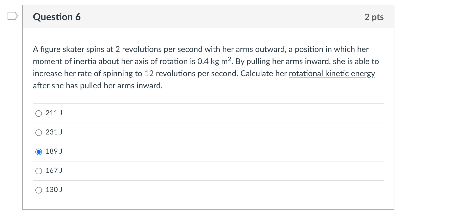 Solved A figure skater spins at 2 revolutions per second | Chegg.com