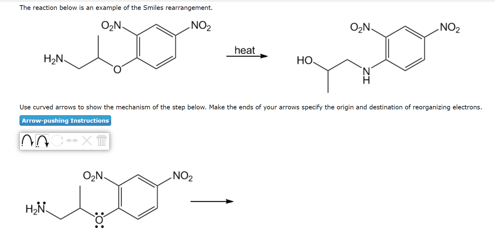 Solved The reaction below is an example of the Smiles | Chegg.com