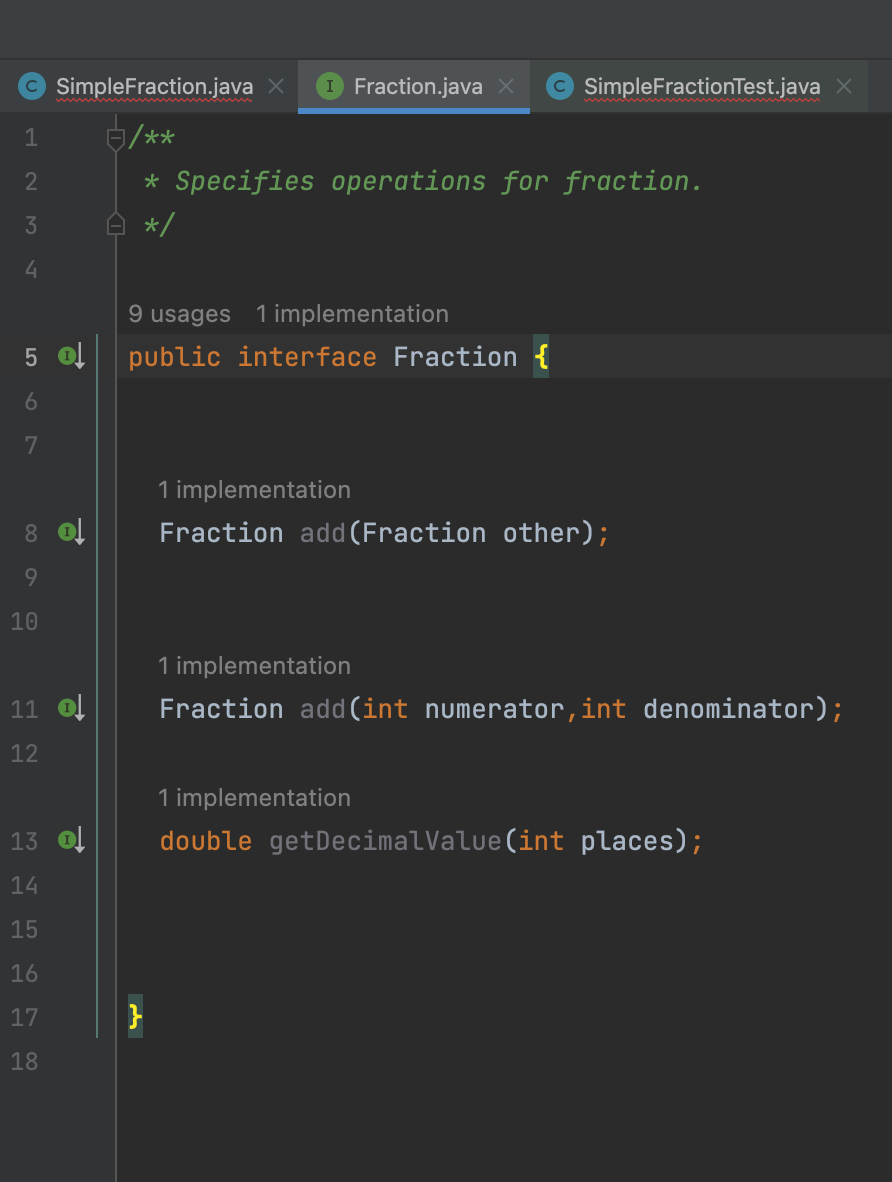 Solved 2 The Fraction interface In this lab, you have to | Chegg.com