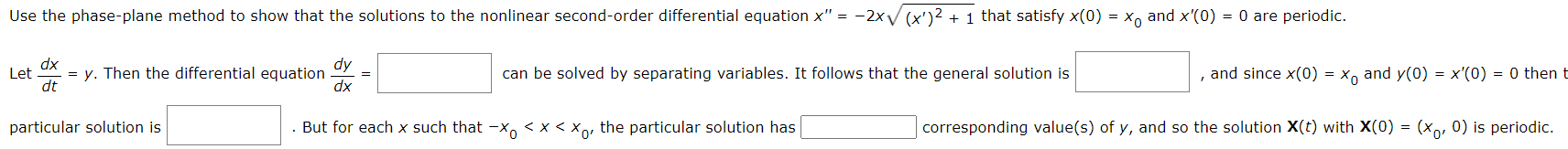 Solved Use the phase-plane method to show that the solutions | Chegg.com