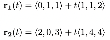 Solved determine whether the lines intersect. If so, find | Chegg.com