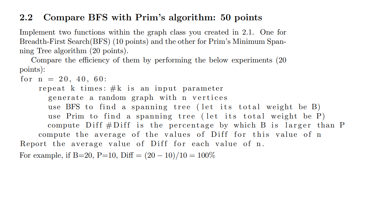 Solved 2.1 Random Graph Generation: 10 points Create a Graph | Chegg.com Solved 2.1 Random Graph Generation: 10 points Create a Graph | Chegg.com