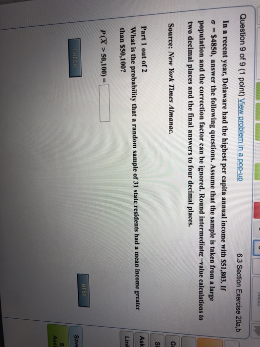 Solved Question 9 of 9 (1 point) View problem in a pop-up | Chegg.com