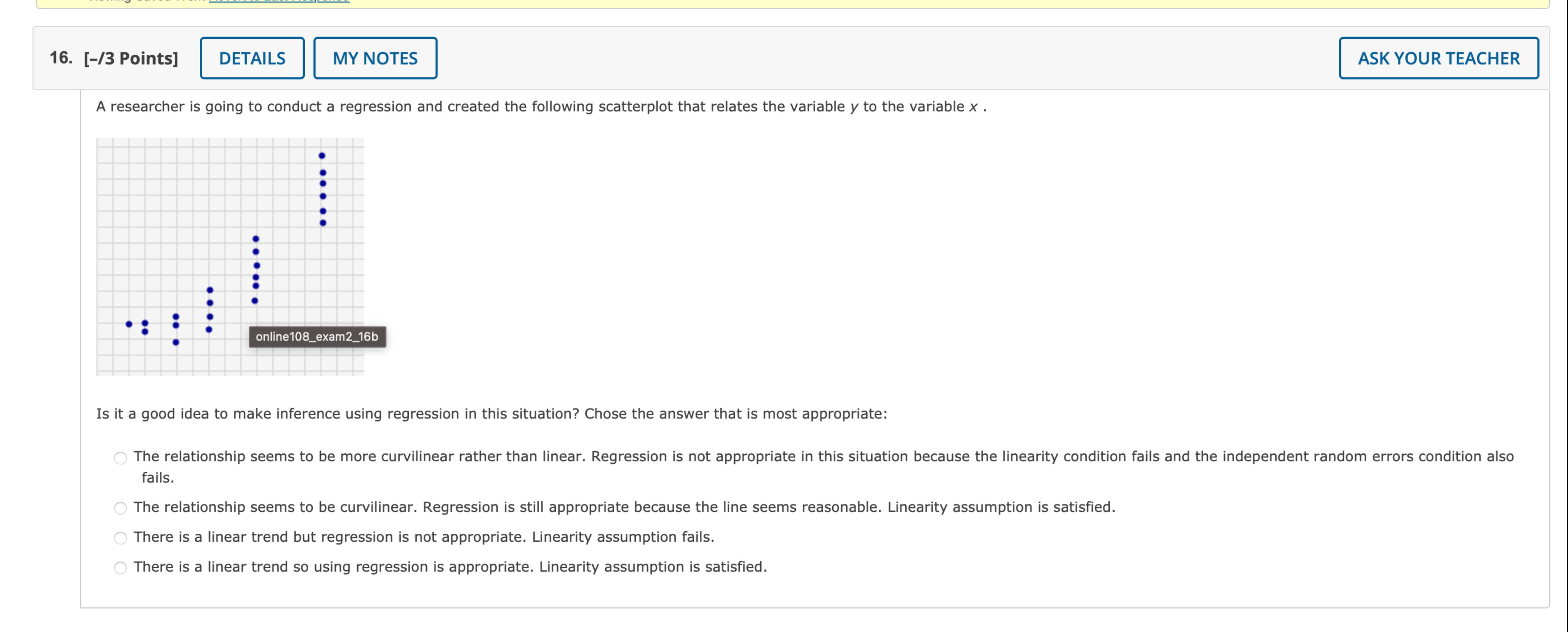 Solved Points]A researcher is going to conduct a regression | Chegg.com