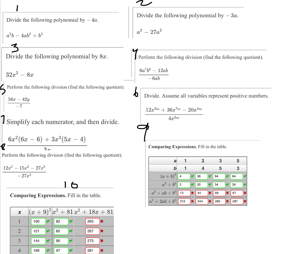 Solved 1 Divide the following polynomial by - 3a. Divide the | Chegg.com