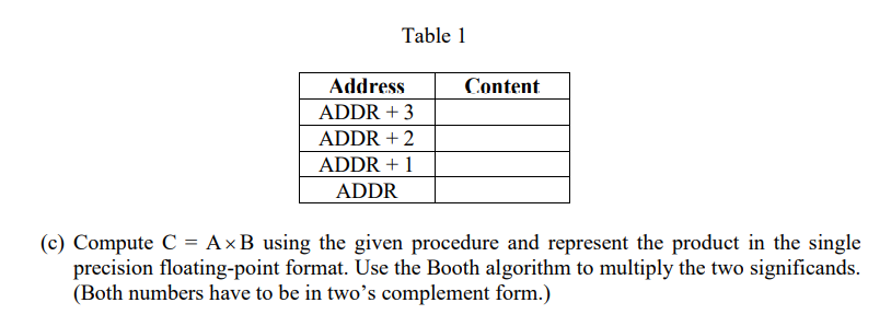 Solved 3. The procedure to multiply two floating-point | Chegg.com