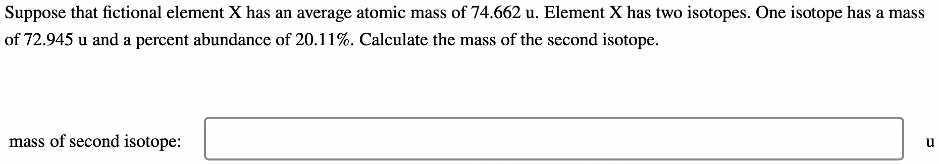 Solved Suppose that fictional element X has an average | Chegg.com Solved Suppose that fictional element X has an average | Chegg.com