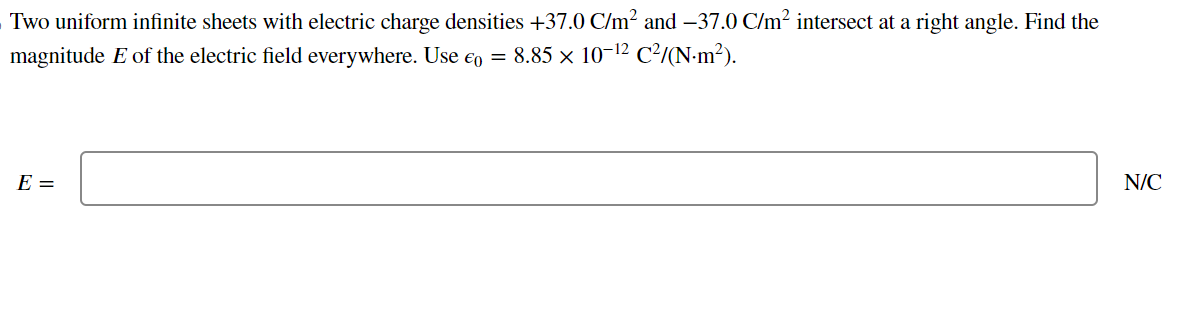 Solved Two uniform infinite sheets with electric charge | Chegg.com