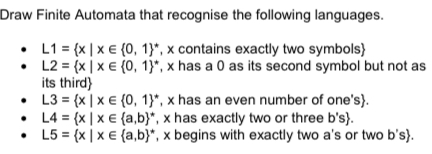 Draw Finite Automata that recognise the following | Chegg.com