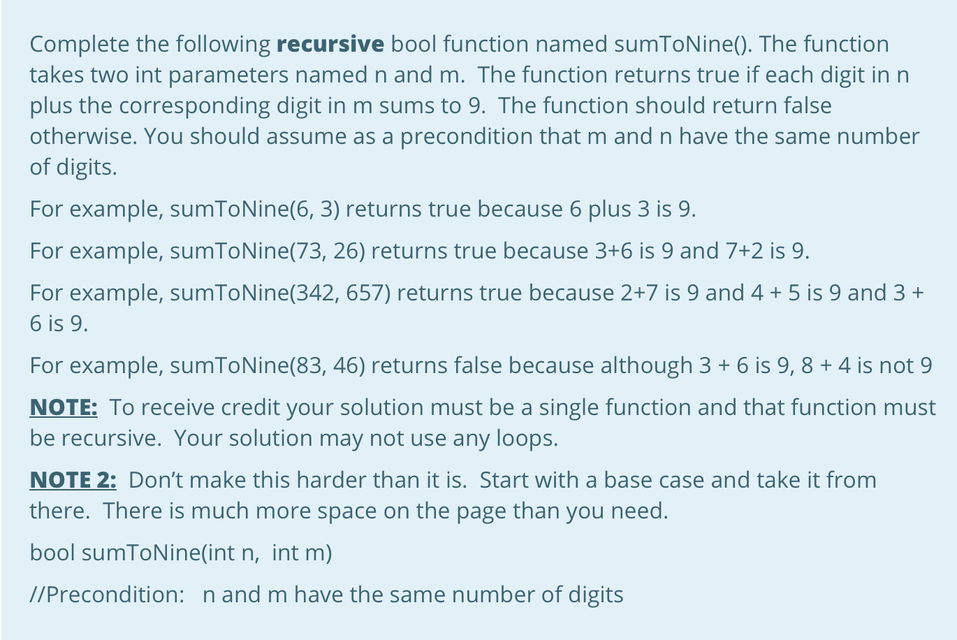 Solved Complete the following recursive bool function named | Chegg.com