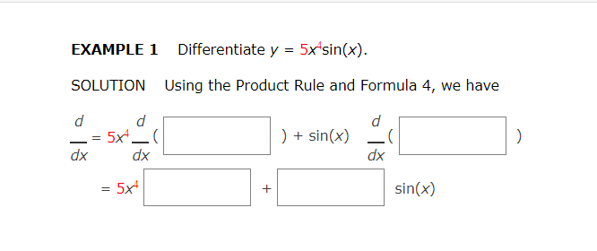 Solved EXAMPLE 1 Differentiate y = 5x sin(x). SOLUTION Using | Chegg.com