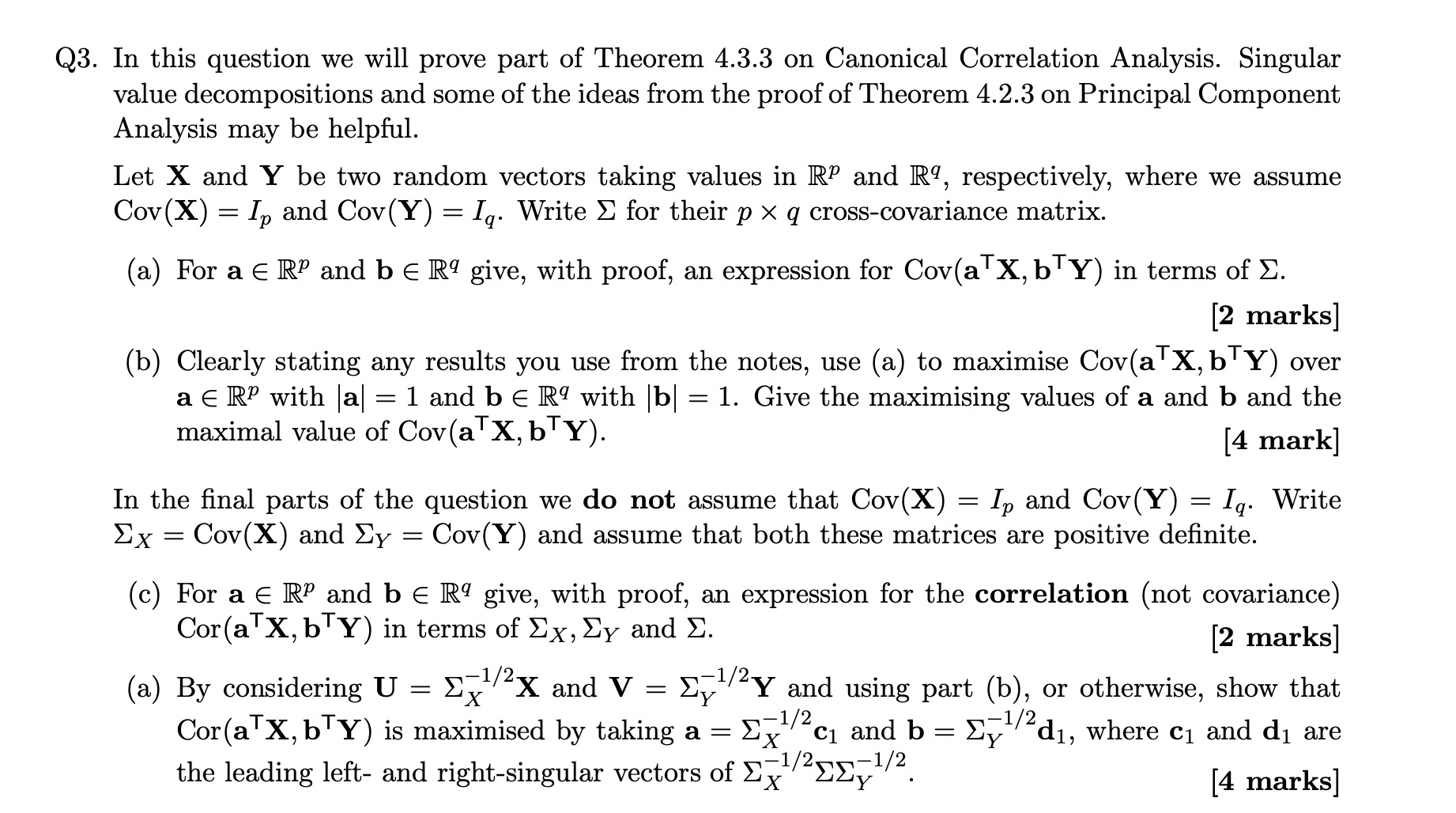 Solved In this question we will prove part of Theorem 4.3.3 | Chegg.com