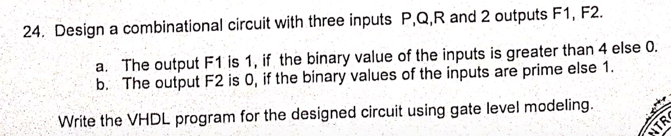 Design a combinational circuit with three inputs | Chegg.com