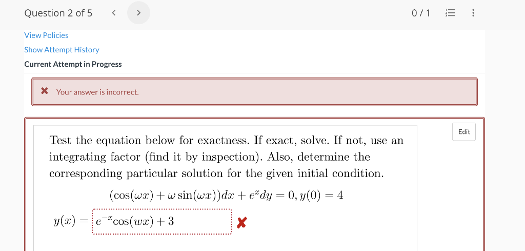 Solved View Policies Current Attempt in Progress Test the | Chegg.com