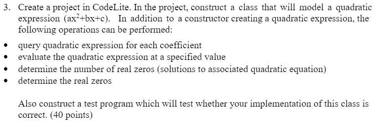 Solved 3. Create a project in CodeLite. In the project, | Chegg.com
