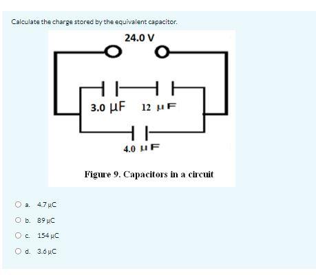 Solved Calculate the charge stored by the equivalent | Chegg.com