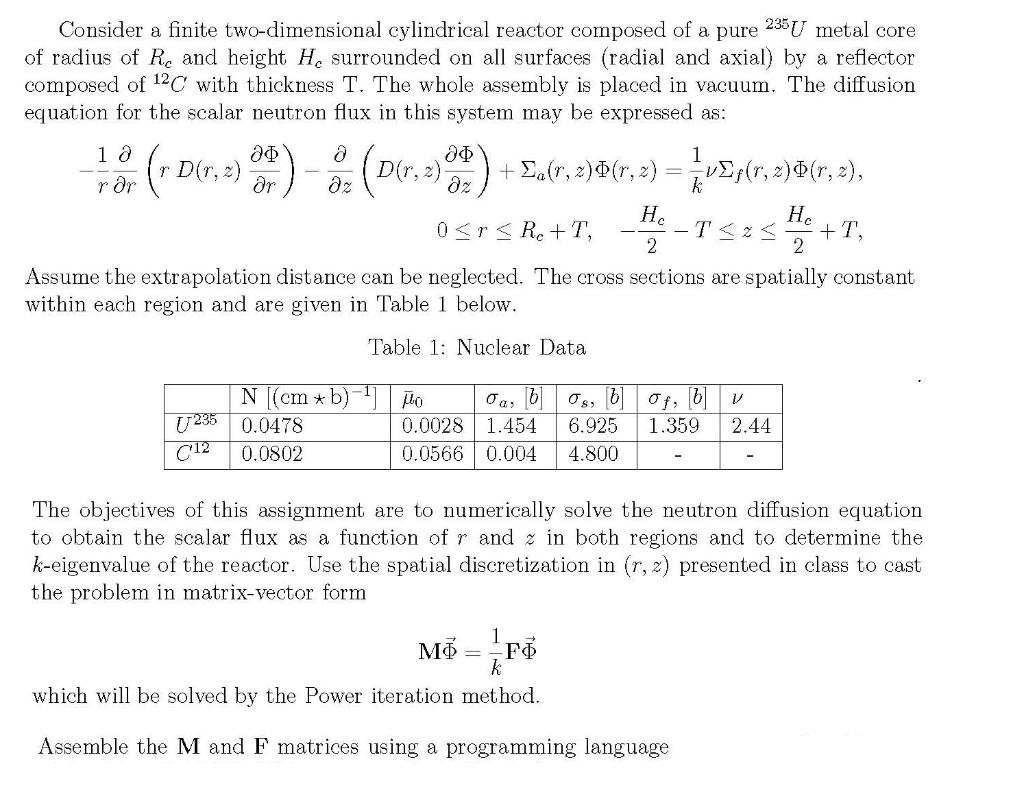 Consider a finite two-dimensional cylindrical reactor | Chegg.com