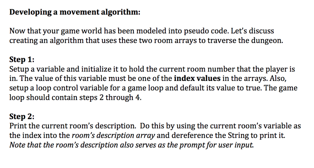Homework 5: Adventure Game Description: The purpose | Chegg.com