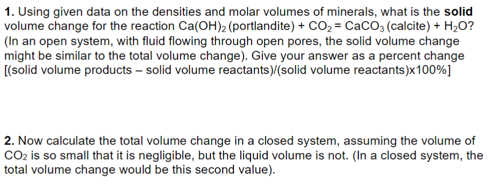 Solved 1. Using given data on the densities and molar | Chegg.com